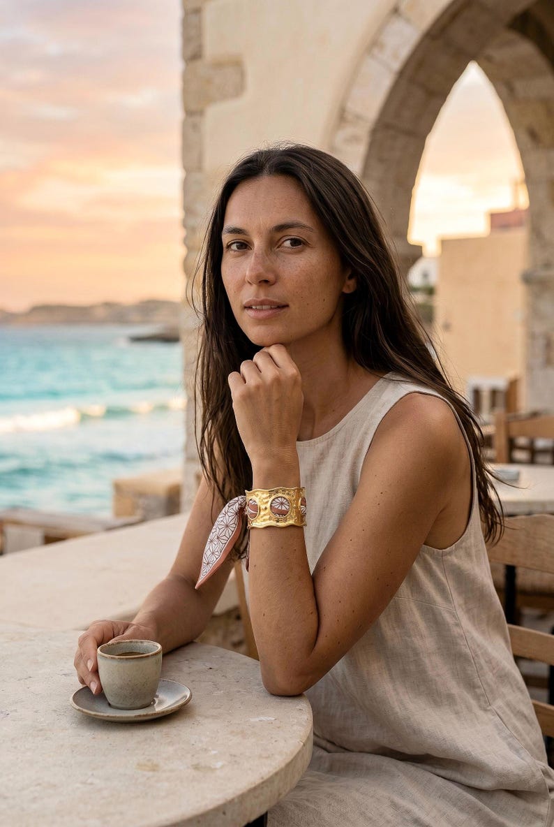 Wide Gold Cuff Bracelet | Hammered Gold Statement Bracelet | Scarf Cuff ...