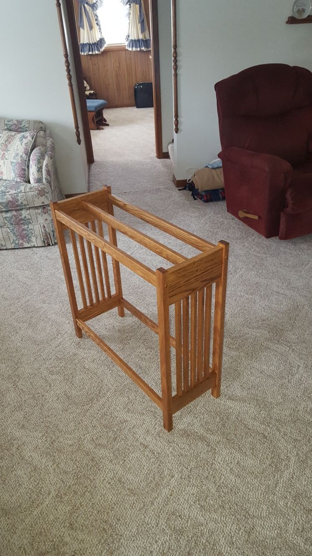 Hand Crafted Custom Made New Solid Red Oak Quilt Rack Stand - Etsy