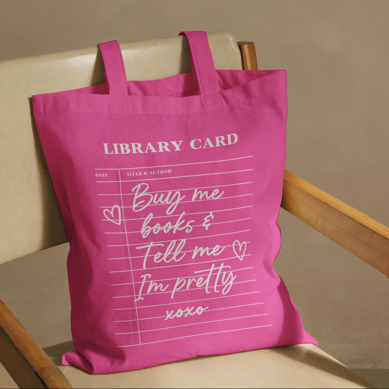 Book Tote Bag, Library Card Tote Bag, Book Bag, Book Lover Gift ...