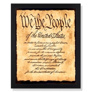 Unframed 16x20 "we the People" Preamble to Constitution Democracy Bill ...