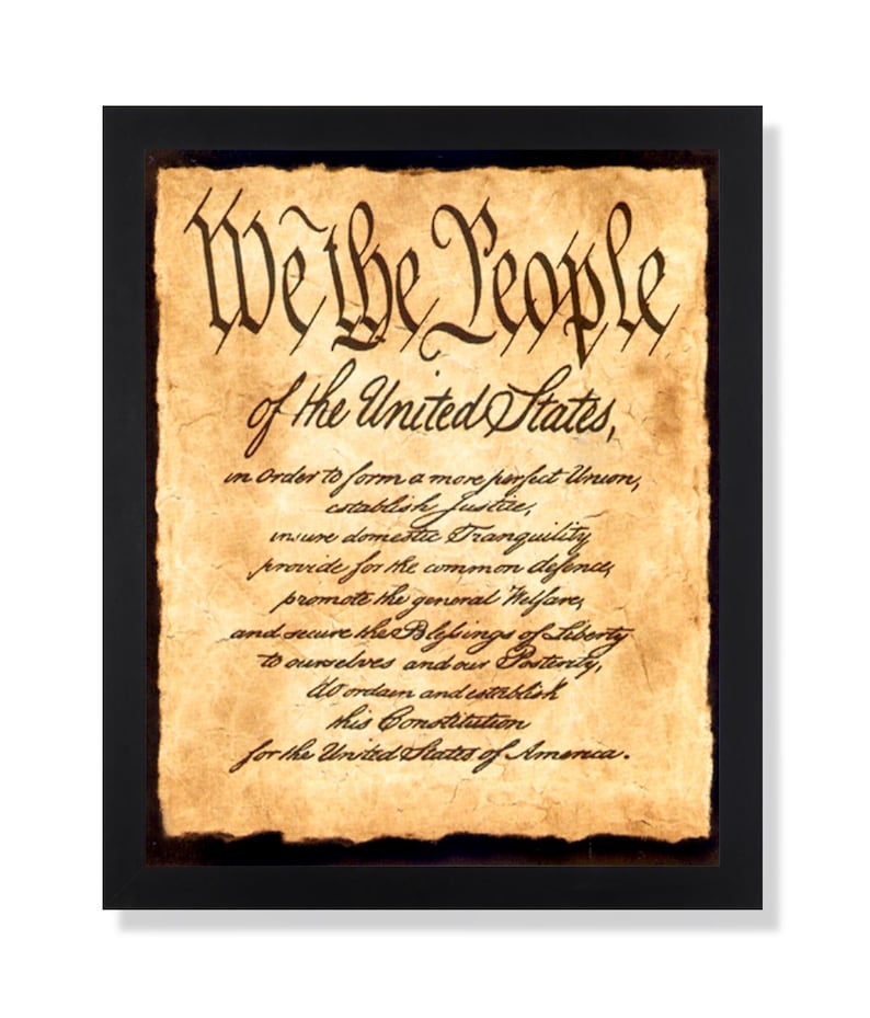 Unframed 16x20 "we the People" Preamble to Constitution Democracy Bill ...