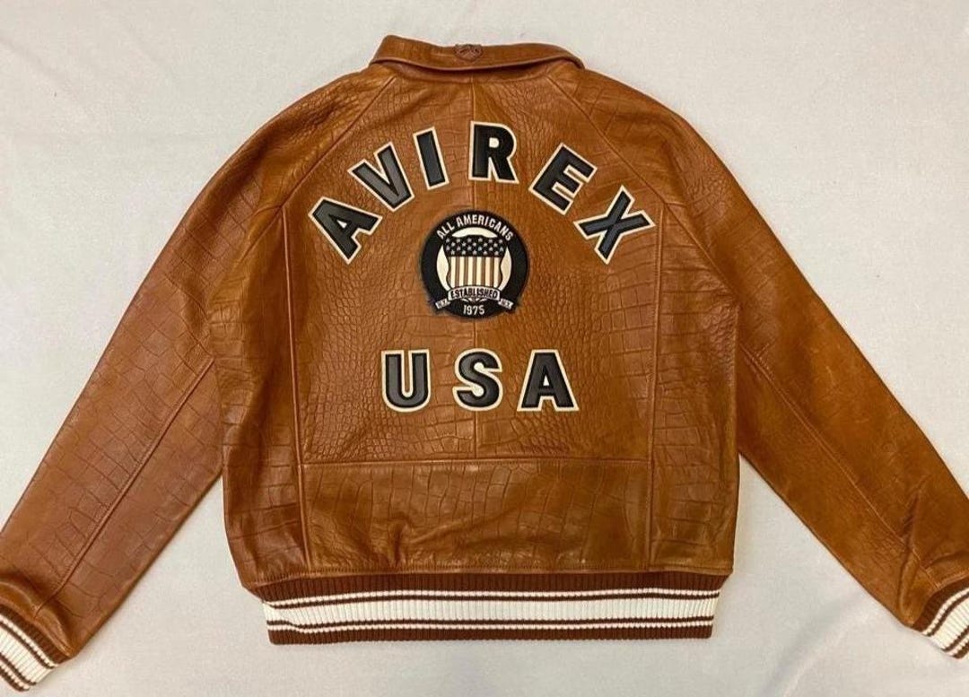 Avirex All Americans 1975 Crocodile Embossed Leather Jacket | Americans ...