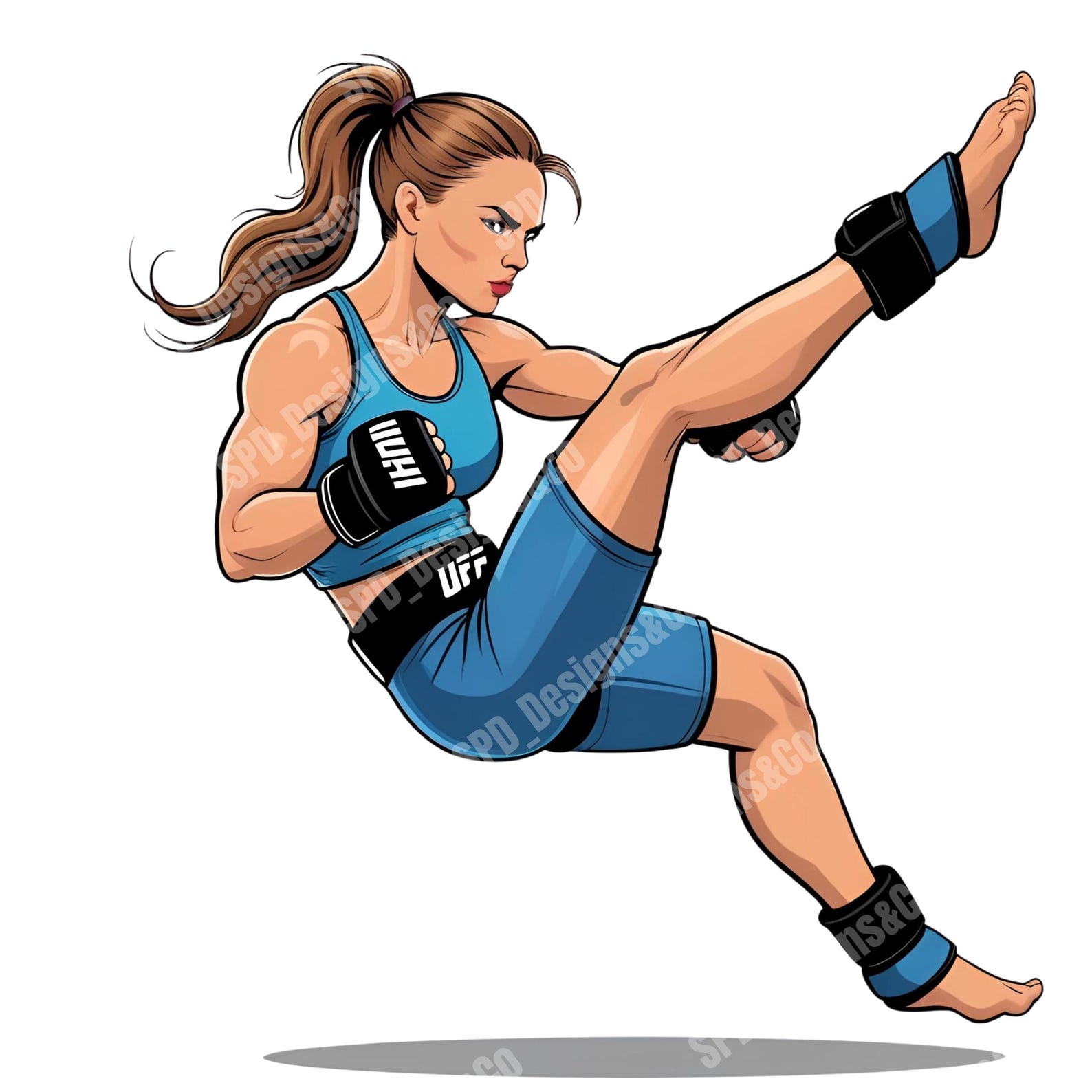 MMA Fighter Clipart Bundle: 15 Combat Sports PNG Illustrations (digital ...
