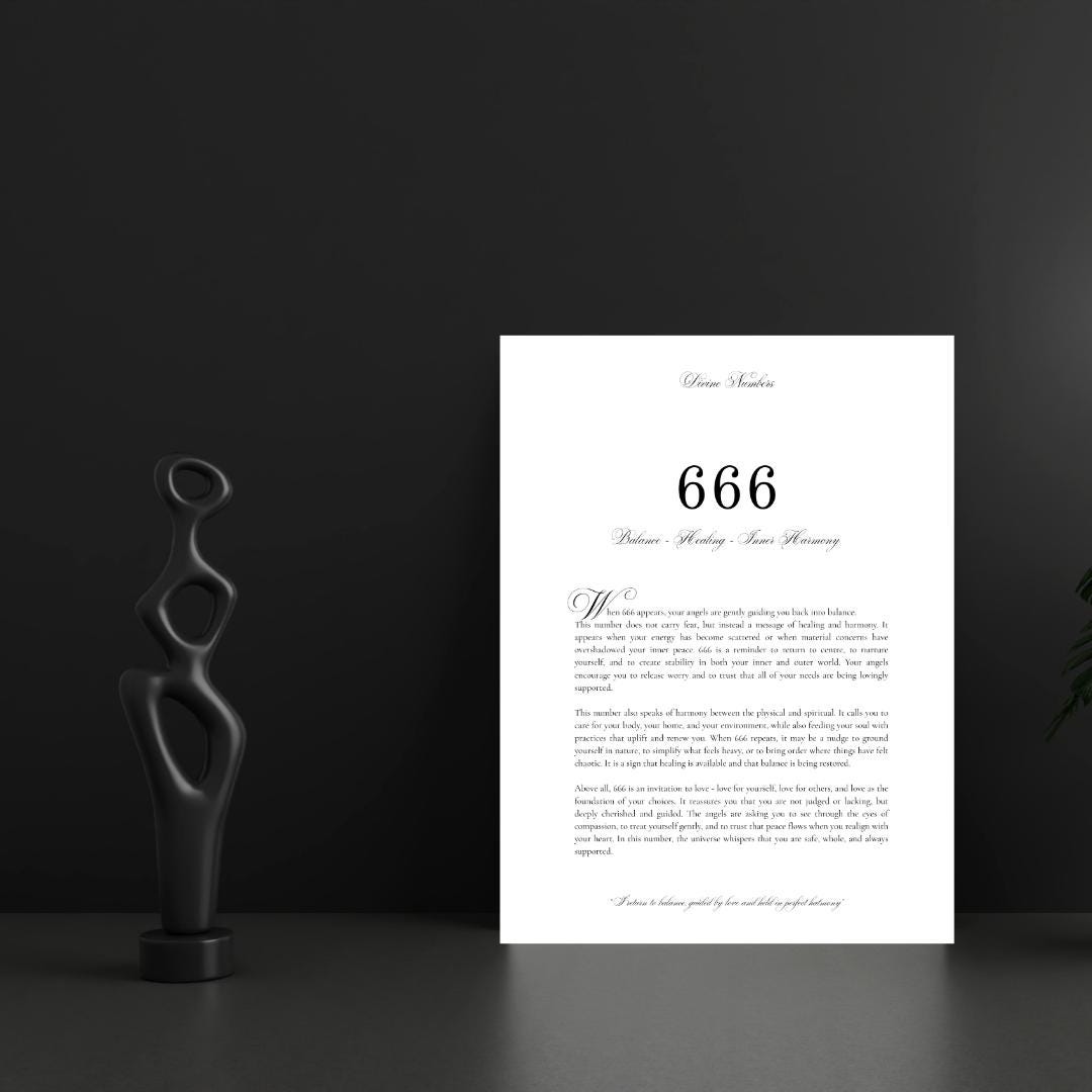 666 Angel Number Print: Spiritual Home Decor (digital Download) - Etsy