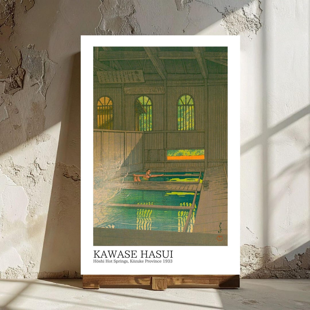 Japanese Vintage Wall Art | Kawase Hasui Hoshi Hot Springs | Woodblock ...