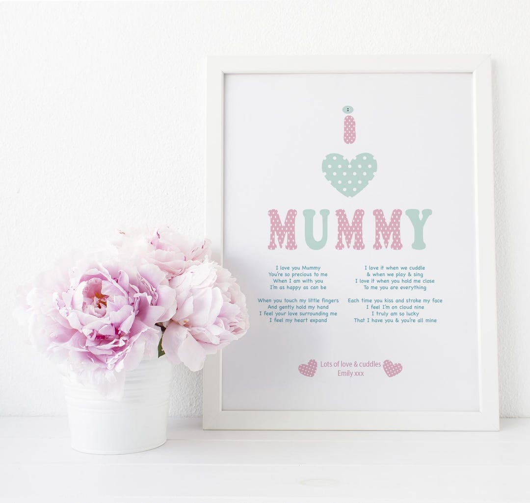 Personalised Love Mummy Poem Framed Print | Mother's Day Gift - Etsy UK