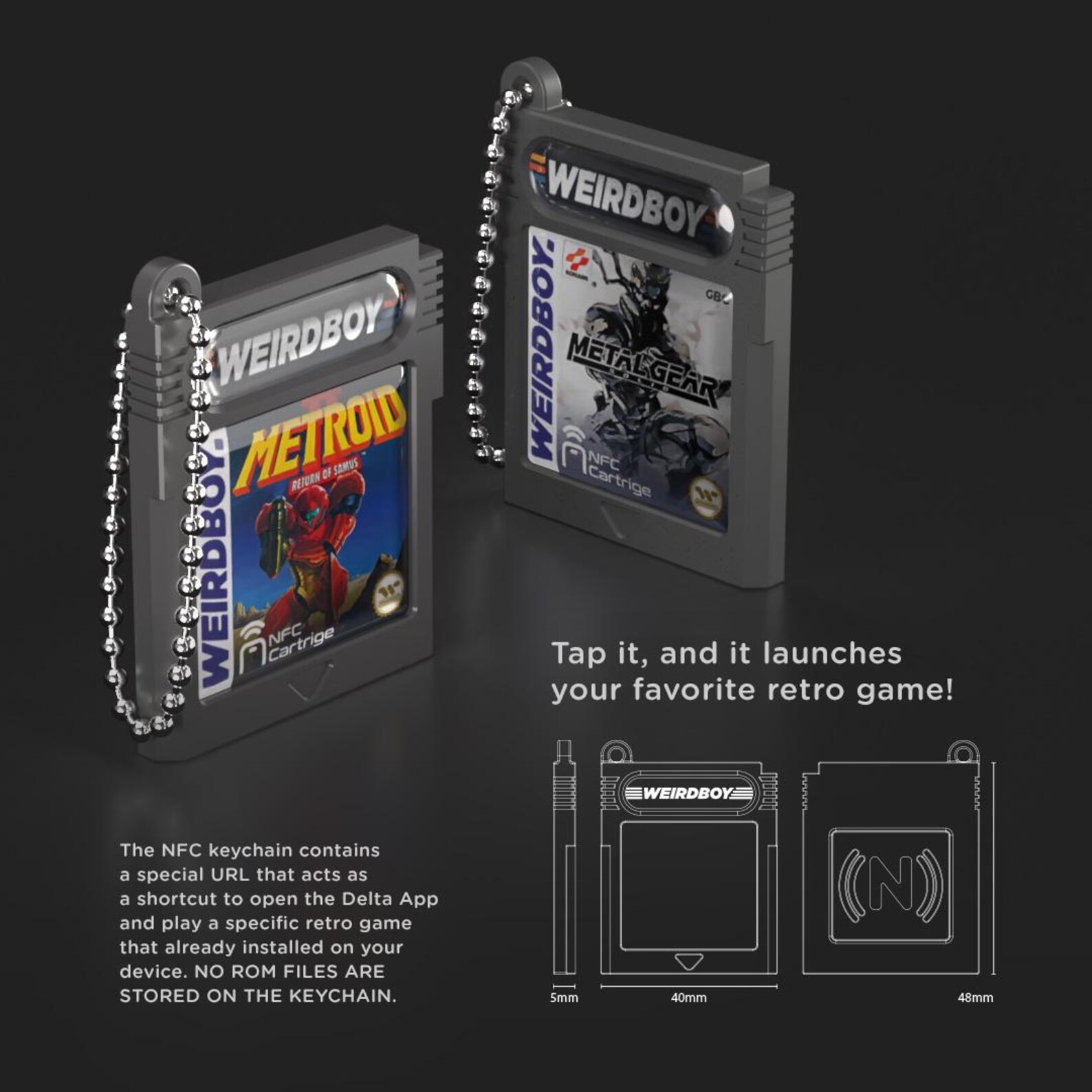 Weirdboy Mini: Retro Game Cartridge NFC Keychain – Smart Shortcut to ...