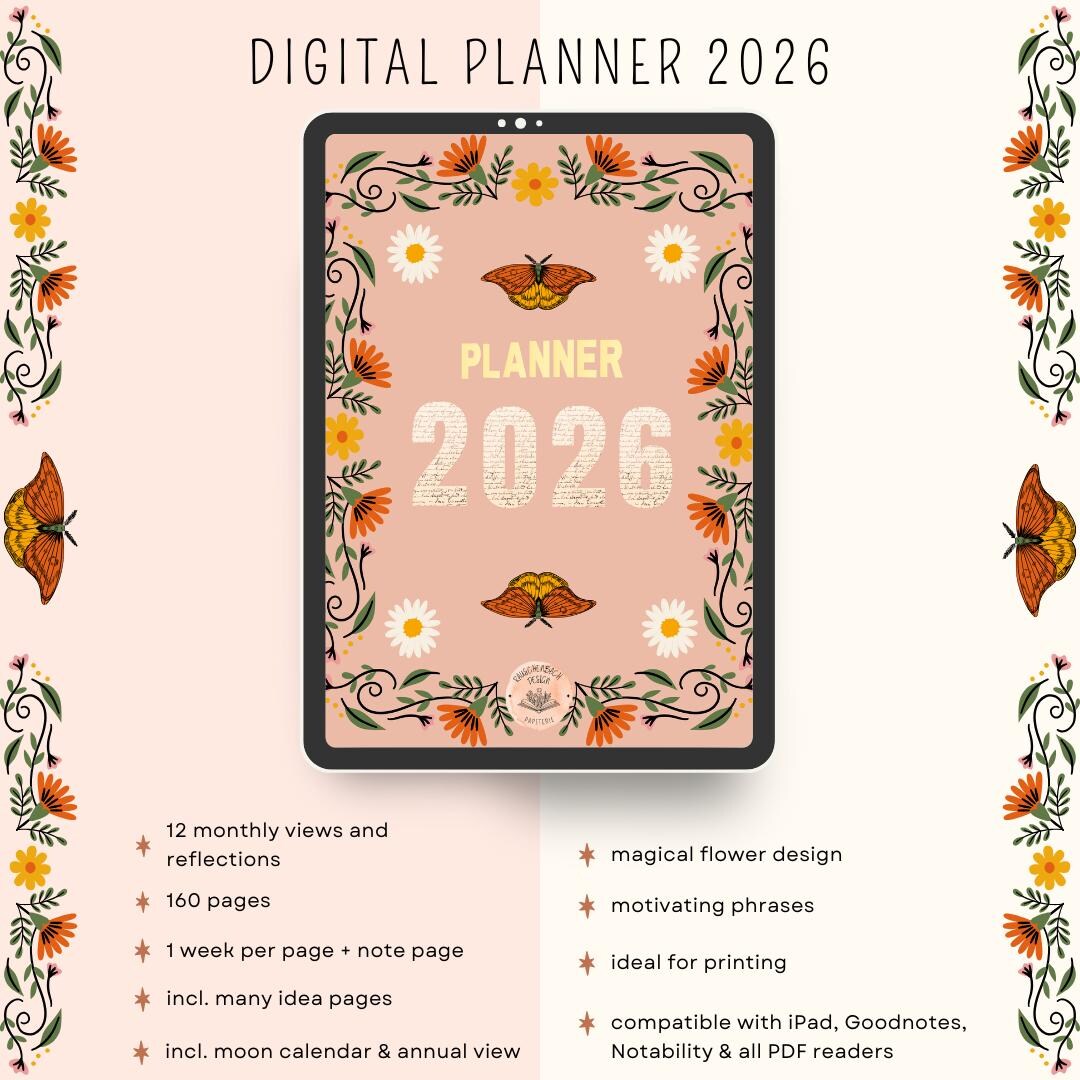 Digital Calendar 2026 English, Digital Planner 2026 Ipad, Digital ...