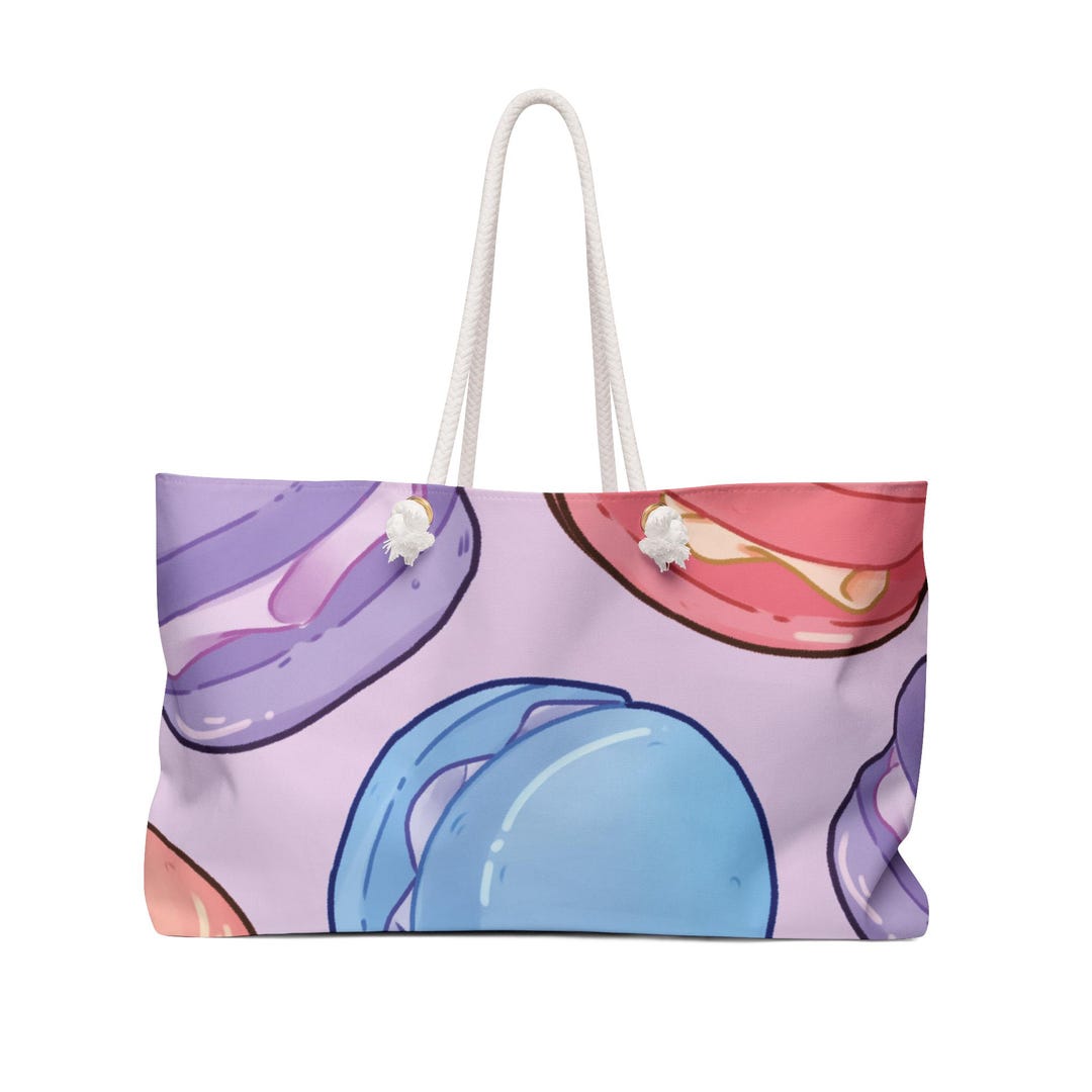 Cute Macaron Weekender Bag for Travel, Stylish Overnight Tote, Perfect ...