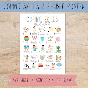 Coping Skills Alphabet Poster | Printable PDF & Digital PNG | Calming ...