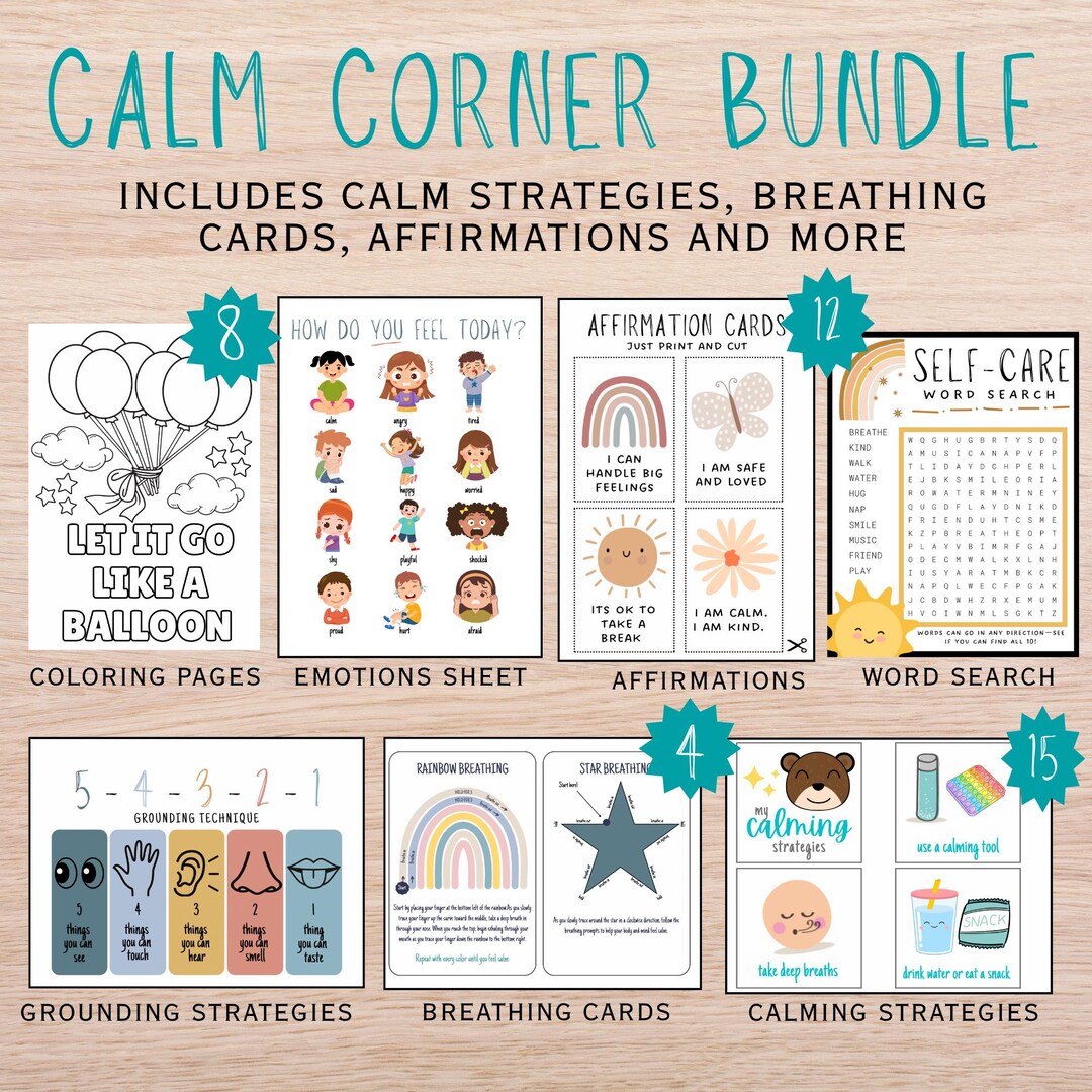 Calm Corner Printable Bundle | SEL Posters, Coping Tools, Emotion ...