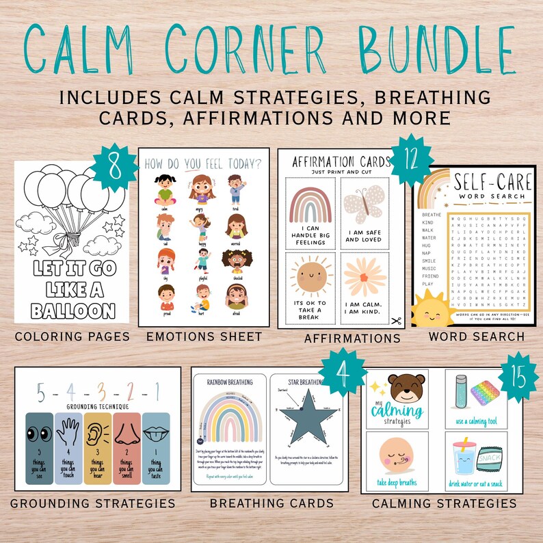 Calm Corner Printable Bundle | SEL Posters, Coping Tools, Emotion ...