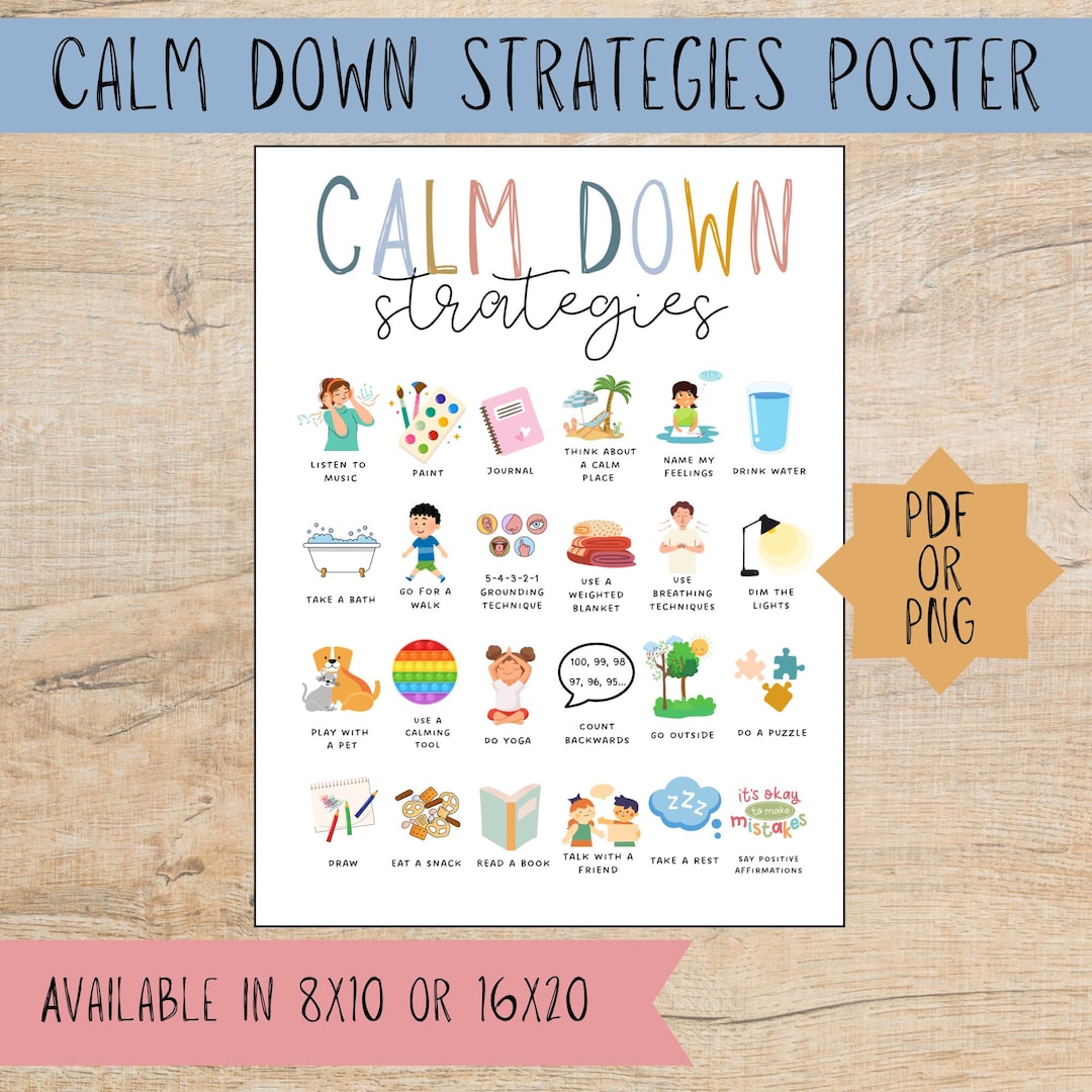 Calm Corner Poster – Printable Calm Down Sign for Classroom, Counseling ...