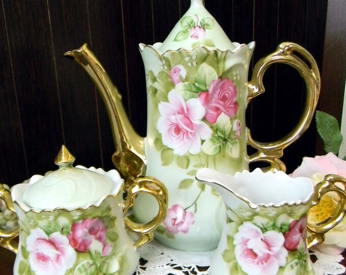 Lefton Heritage Teapot - Tea Pot Sugar and Creamer Made in Japan 9879 ...