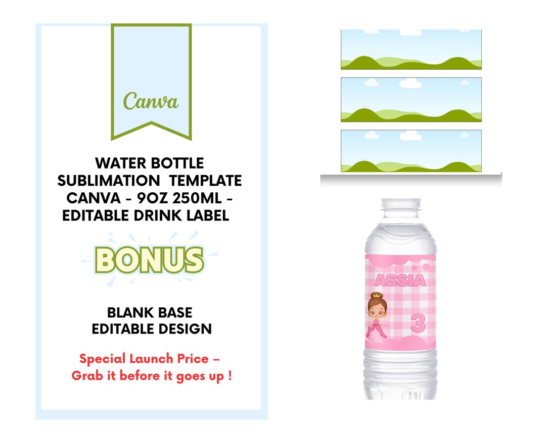 Customizable Canva Template - Canva Bottle Label - Editable Sublimation ...