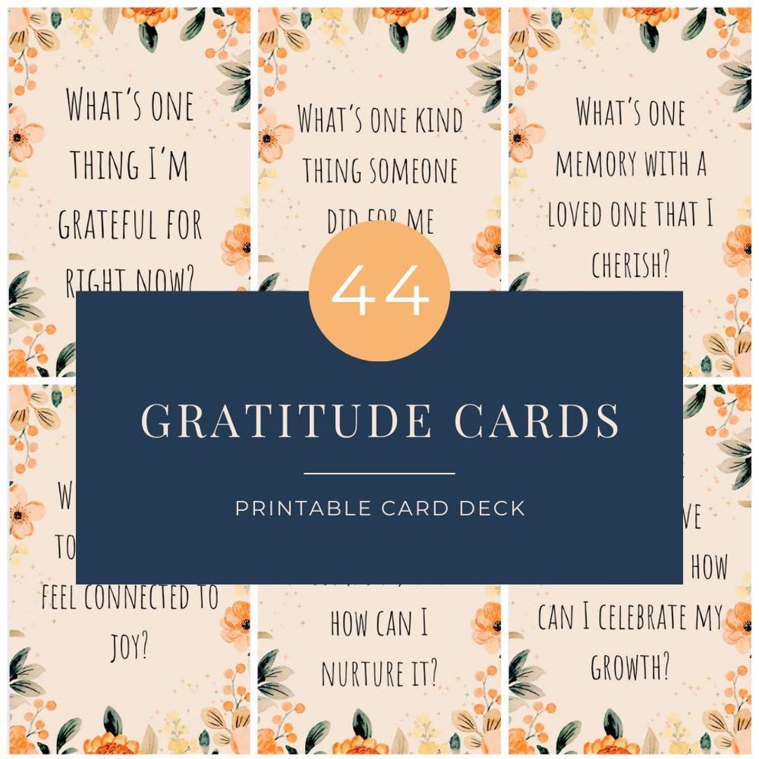Printable Gratitude and Positivity Cards, 44 Mindfulness Prompts for ...