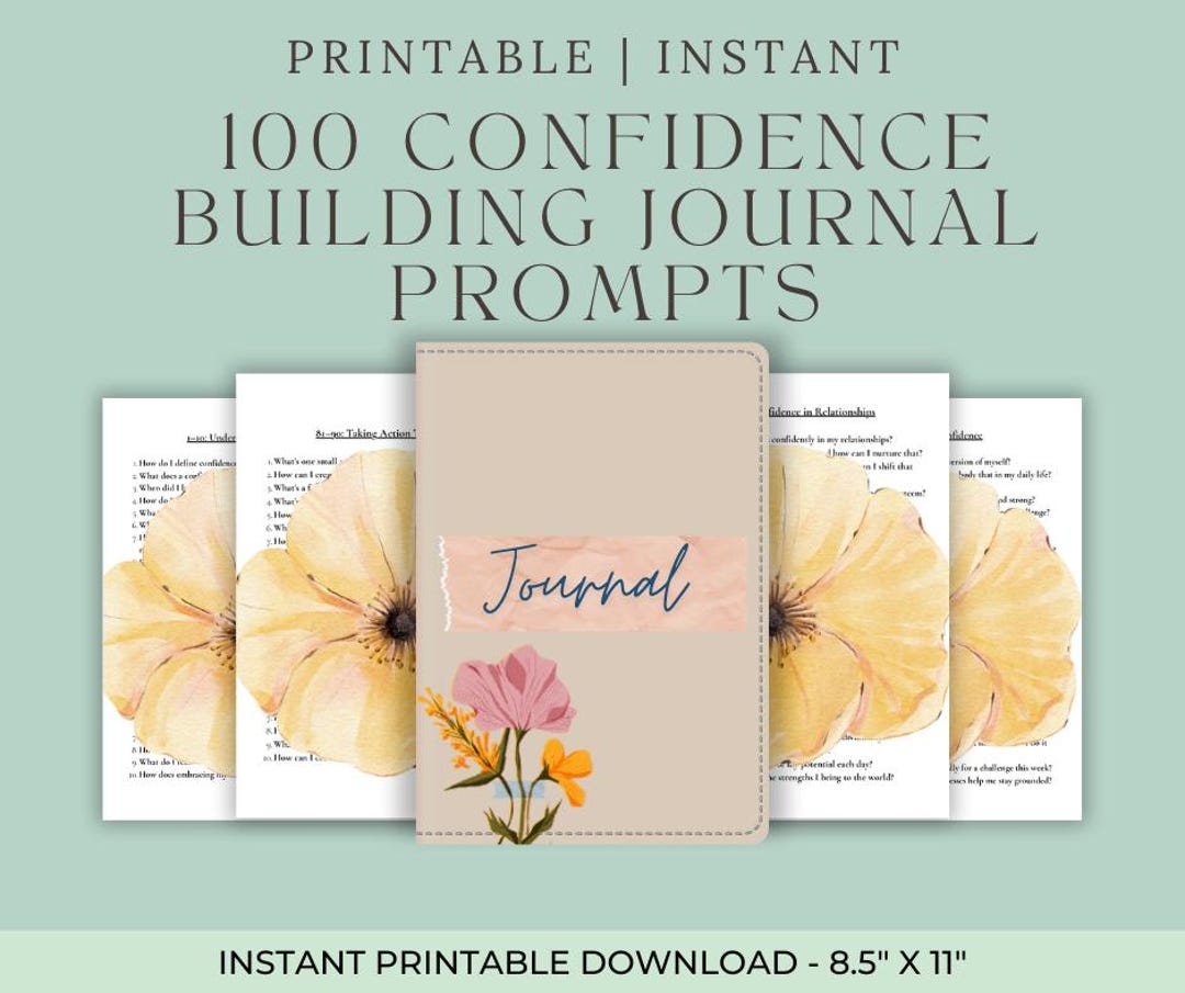 Printable Confidence Journal Prompts, 100 Self-esteem Questions for Personal Growth and ...