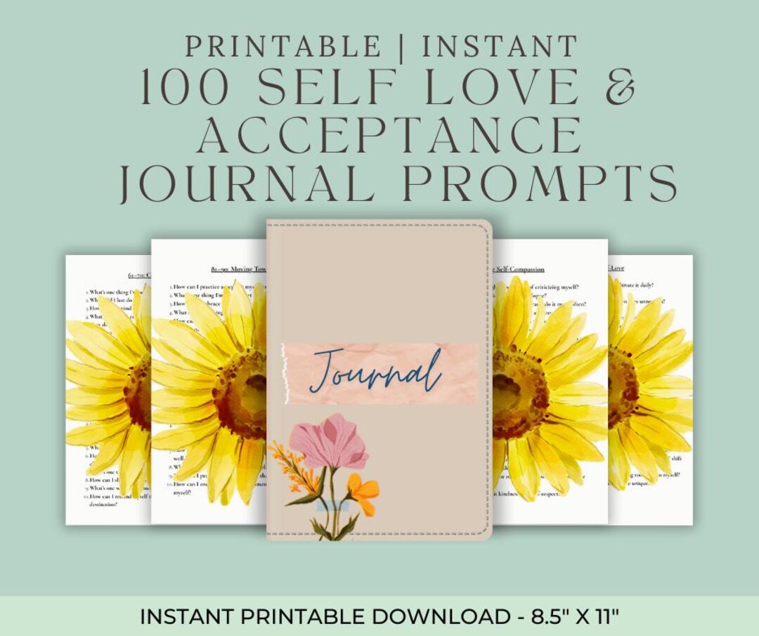 Printable Self-love Journal Prompts, 100 Self-compassion Questions for ...