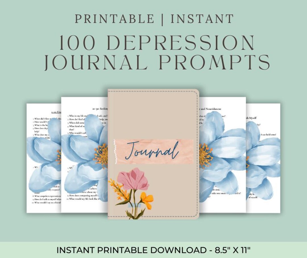 Printable Depression Journal Prompts, 100 Self-help Questions for ...