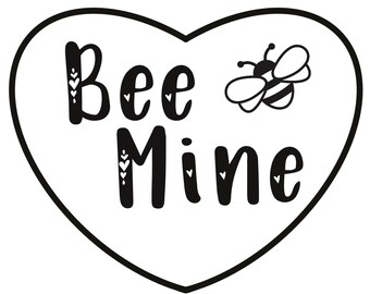 Bee Mine Hearts Honey Bee Valentine's Day Clipart PNG Digital Download ...
