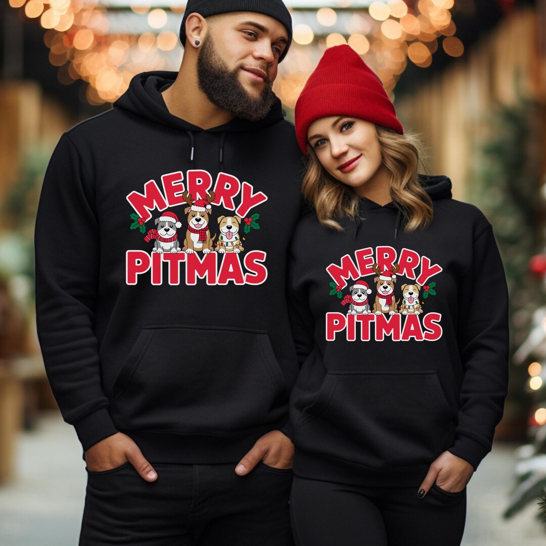 Christmas Dog Hoodie 2025, Adult Youth Hoodie, Merry Pitmas Hoodie ...