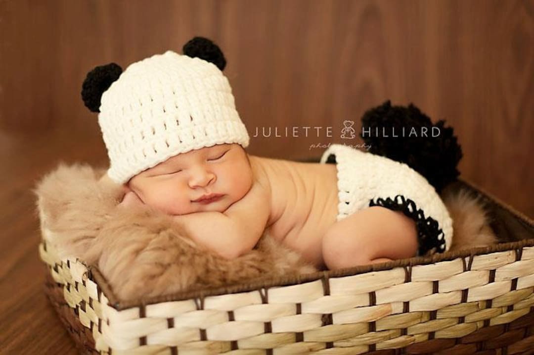 Panda Hat Panda Diaper Cover Panda Set Newborn Panda Baby Props Panda ...