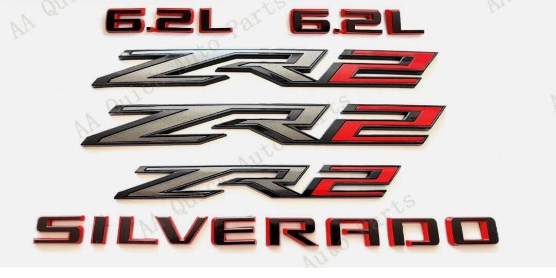 6x Fender Rear ZR2 6.2L Silverado Emblem for 2022+silverado 1500 Gloss ...