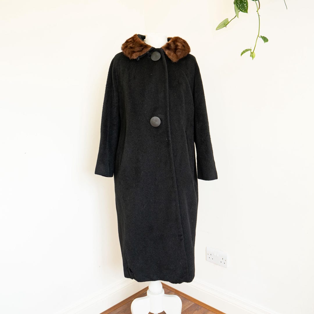 Vintage Early 1960s ILGWU Union Label Black Swing Coat M/L - Etsy