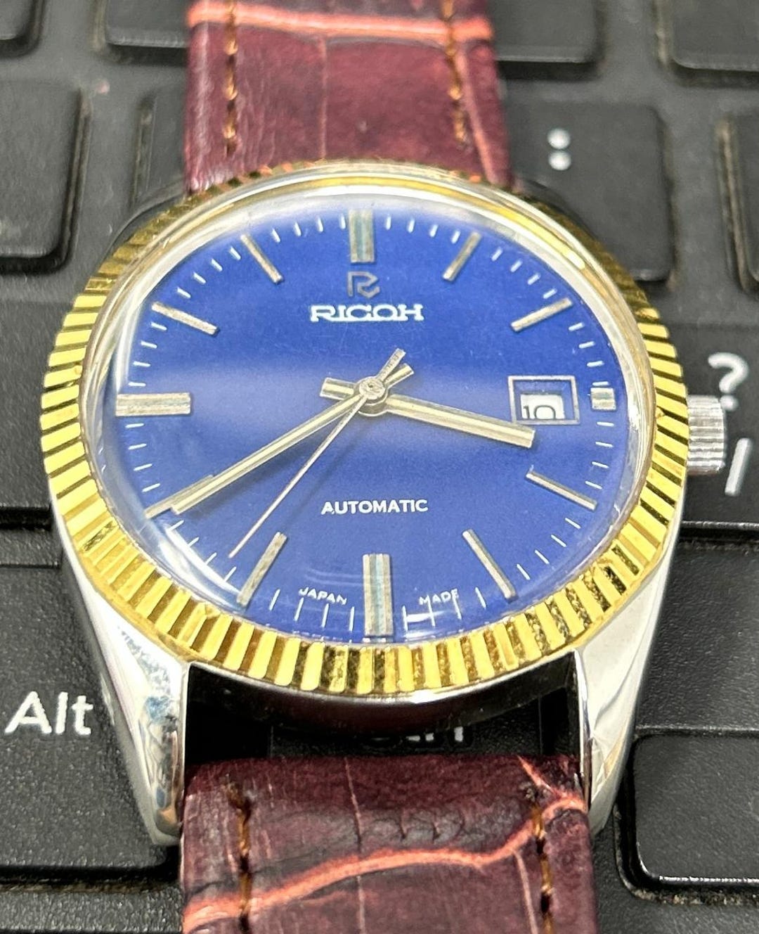 RICOH AUTOMATIC Dial Blue Men,s Wrist Watch - Etsy