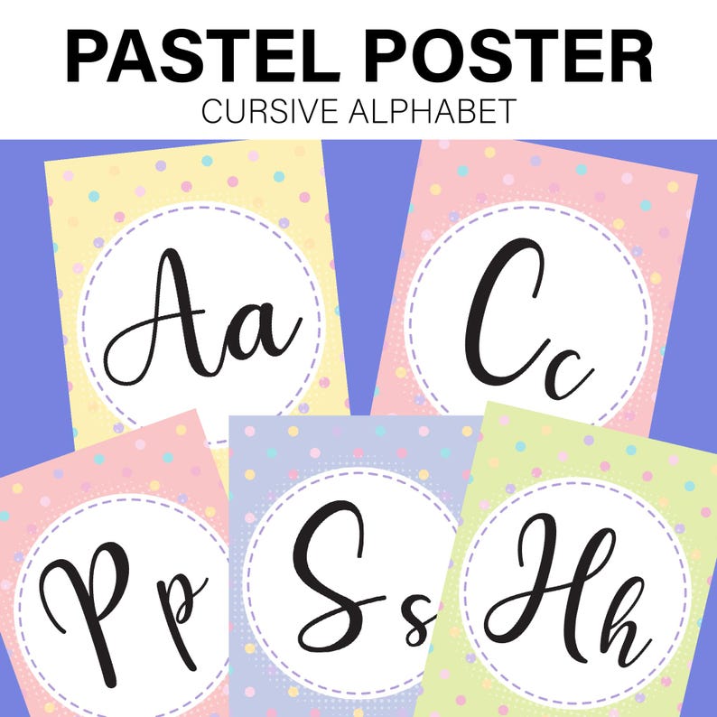 Pastel Alphabet Poster for Kids | ABC Nursery Print | Montessori Wall ...