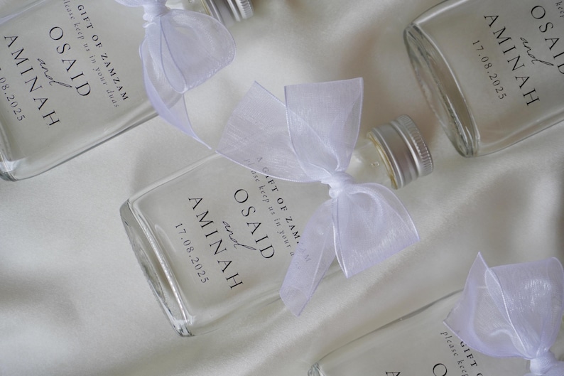 Personalized Zamzam Water Bottle Wedding Favors | Islamic Nikkah Walima ...