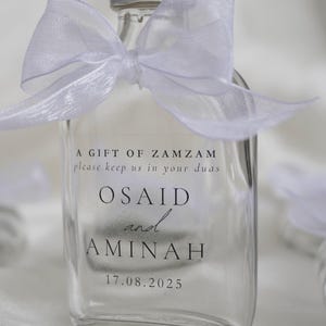 Personalized Zamzam Water Bottle Wedding Favors | Islamic Nikkah Walima ...