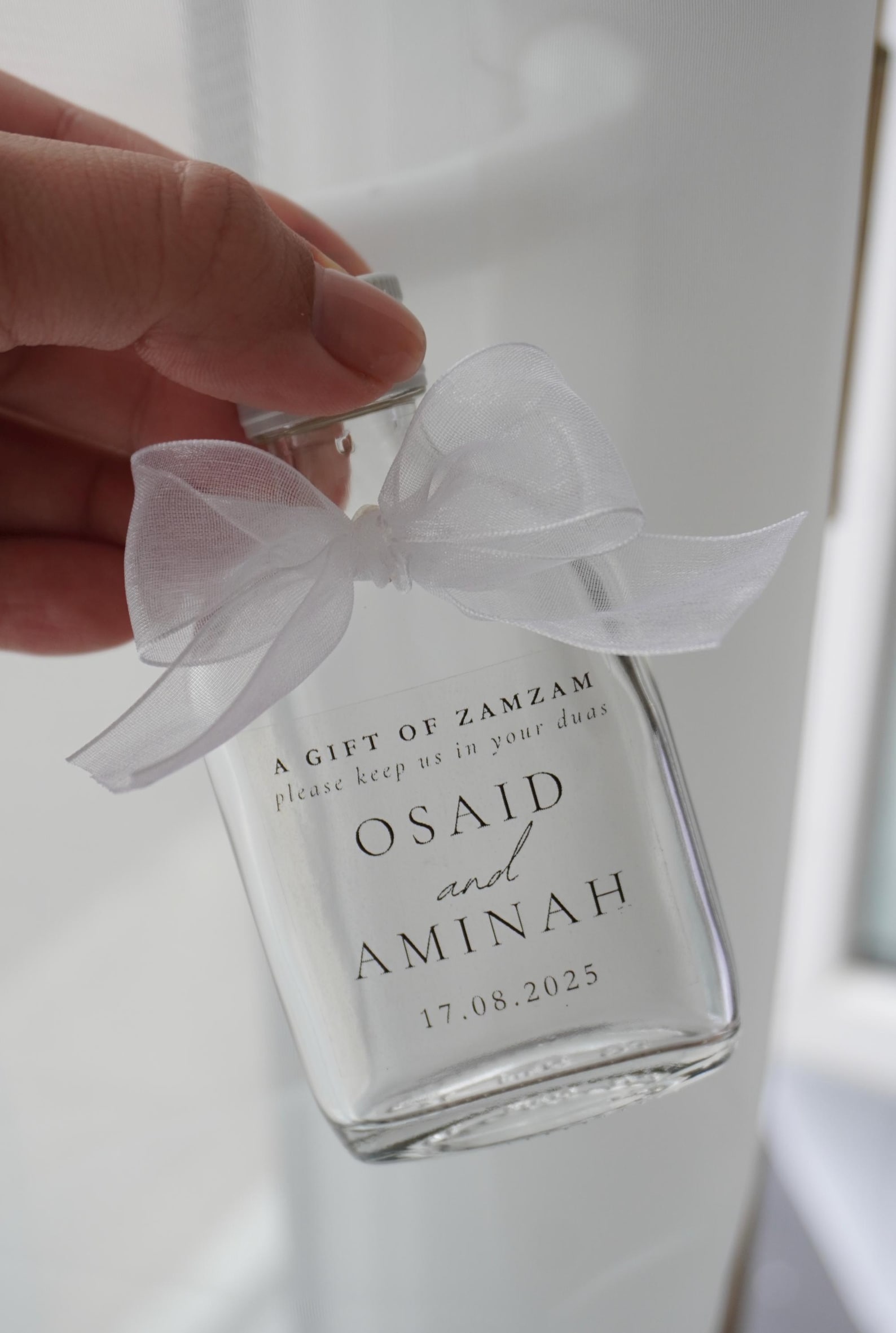 Personalized Zamzam Water Bottle Wedding Favors | Islamic Nikkah Walima ...