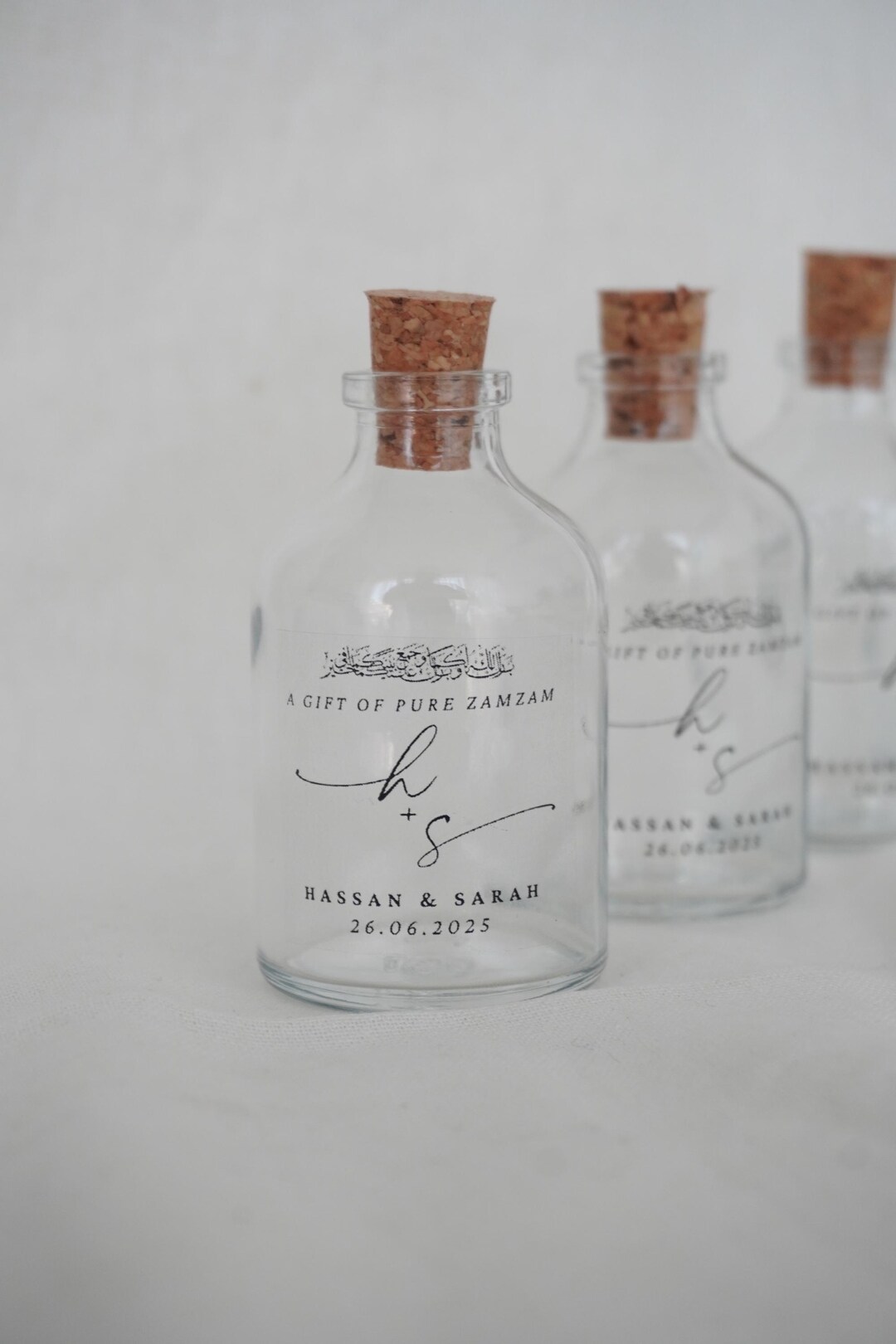 Personalized Zamzam Glass Bottle Wedding Favor | Islamic Nikkah Walima ...