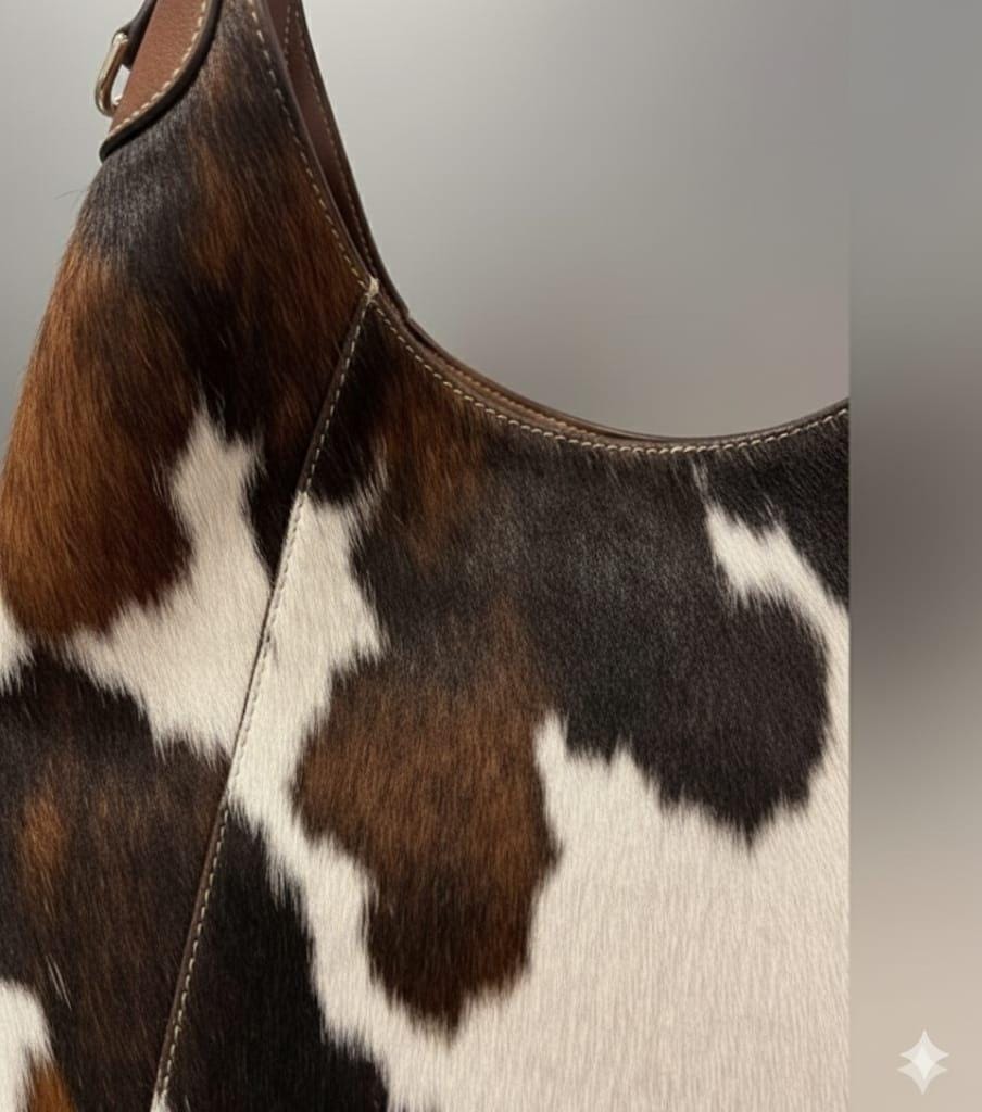 Cowhide Hair-on-hide Hobo Bag: Boho Western Cow Print - Etsy UK