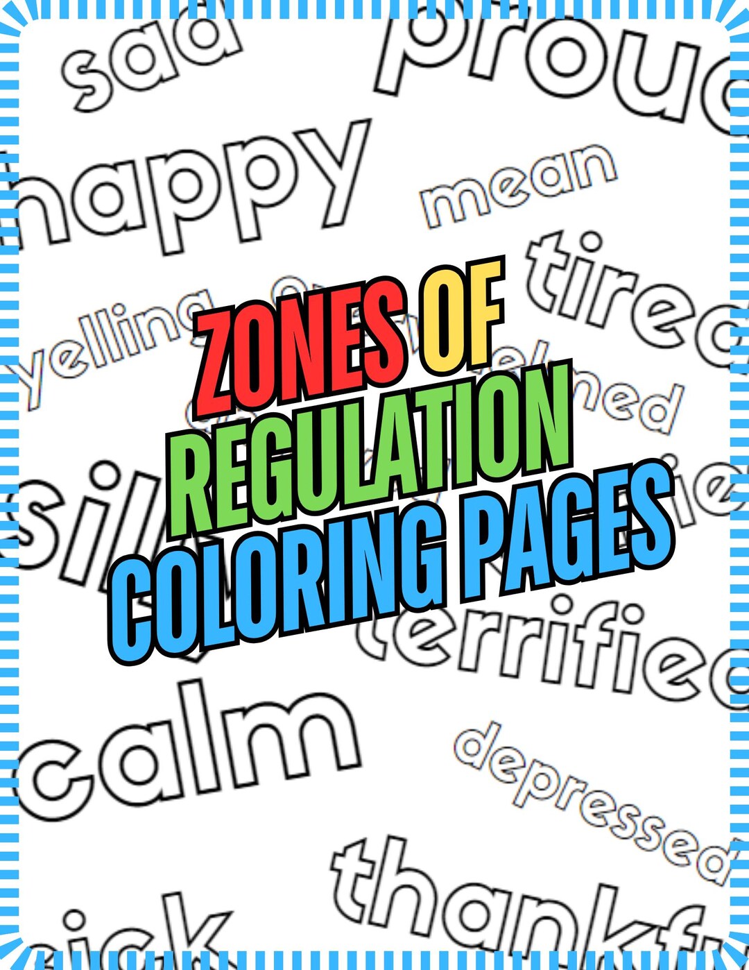 Zones of Regulation Coloring Pages - Etsy