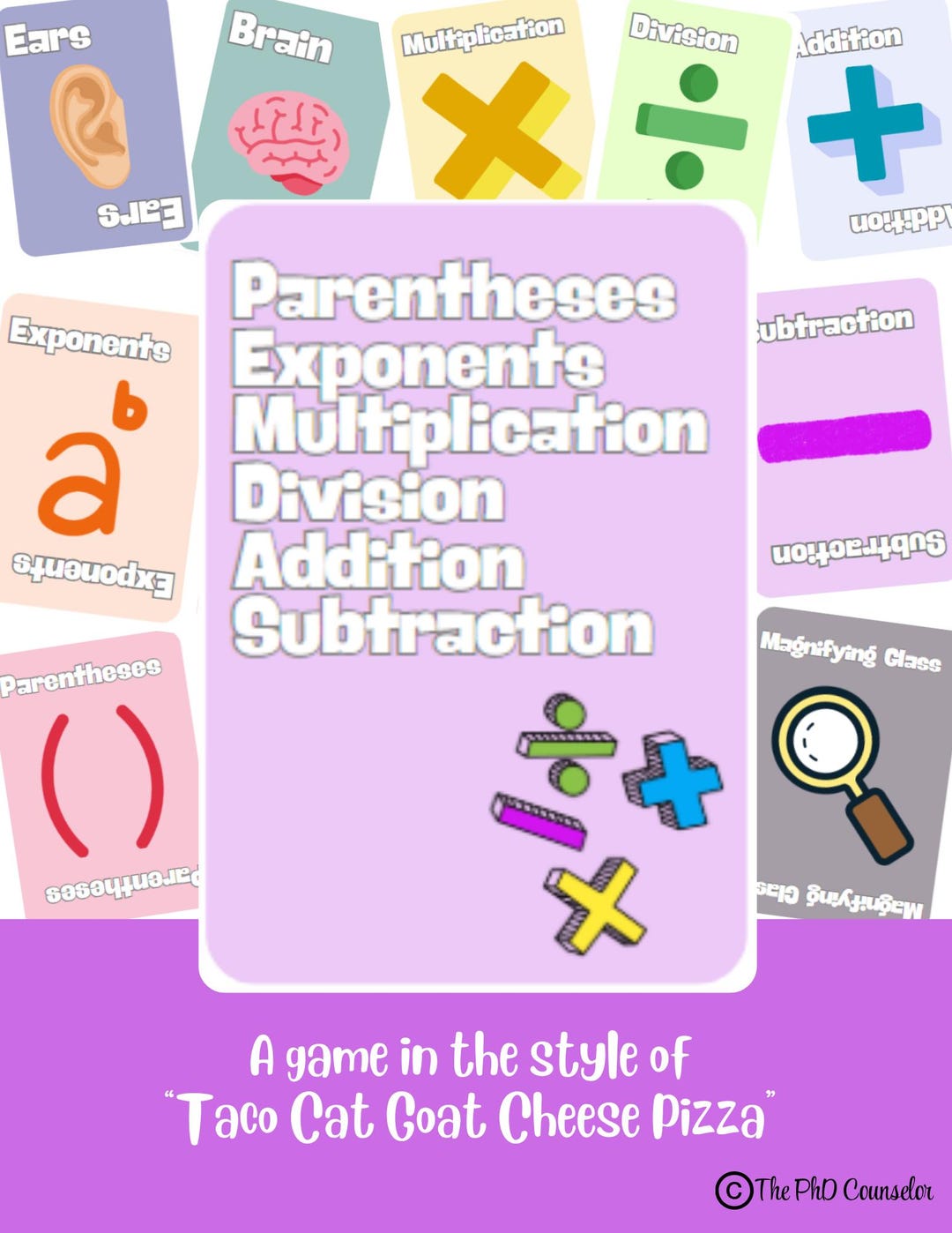 Order of Operations (PEMDAS) Math Game- (based on the Taco, Cat, Goat ...