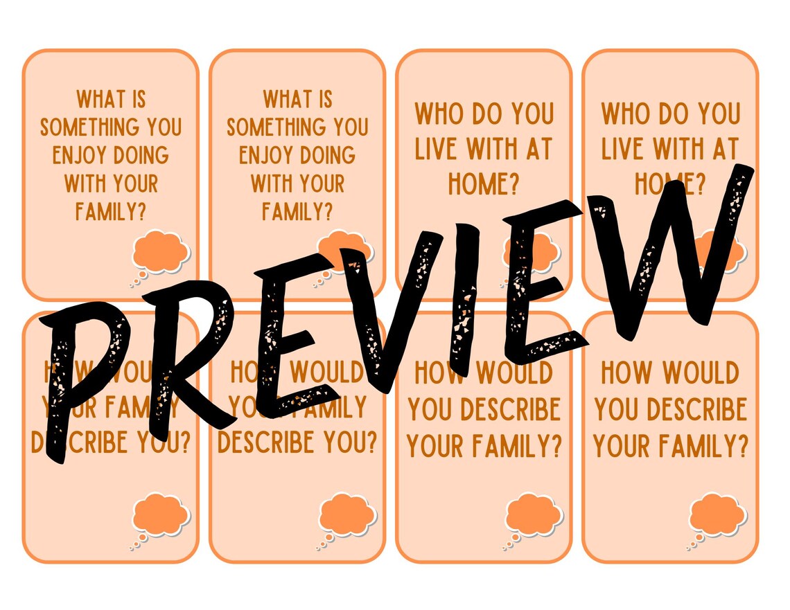 Conversation Skills Memory Game: Home Questions Version - Etsy
