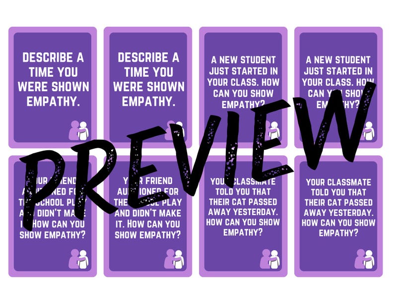 Empathy Questions Memory Game, Social Skills - Etsy