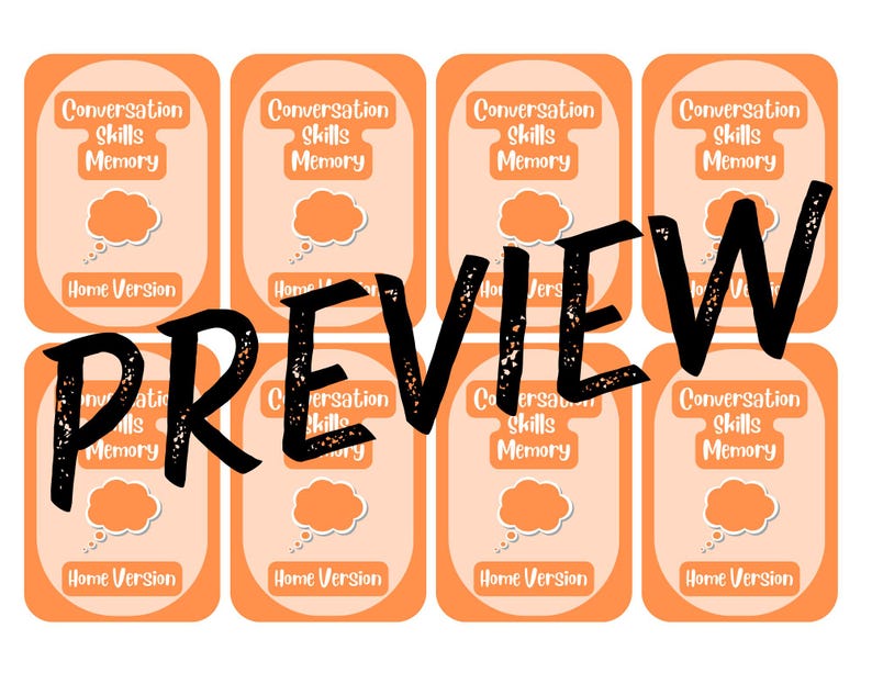 Conversation Skills Memory Game: Home Questions Version - Etsy