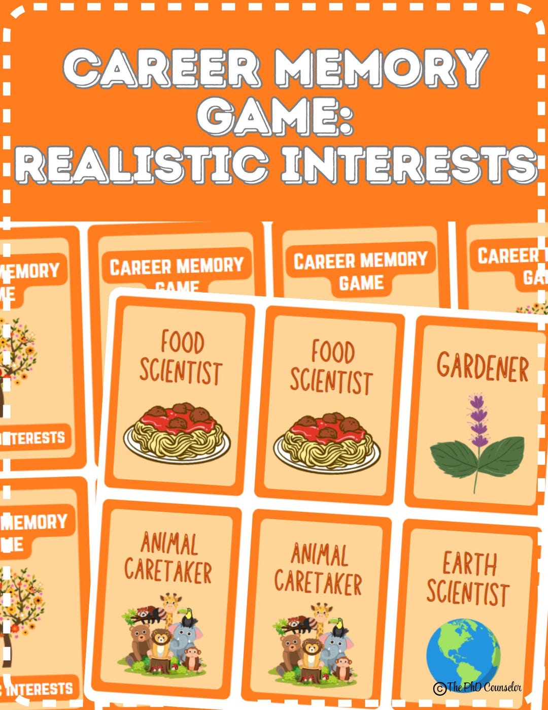 Career Memory Game- Realistic Interests Version (based on Holland Codes ...