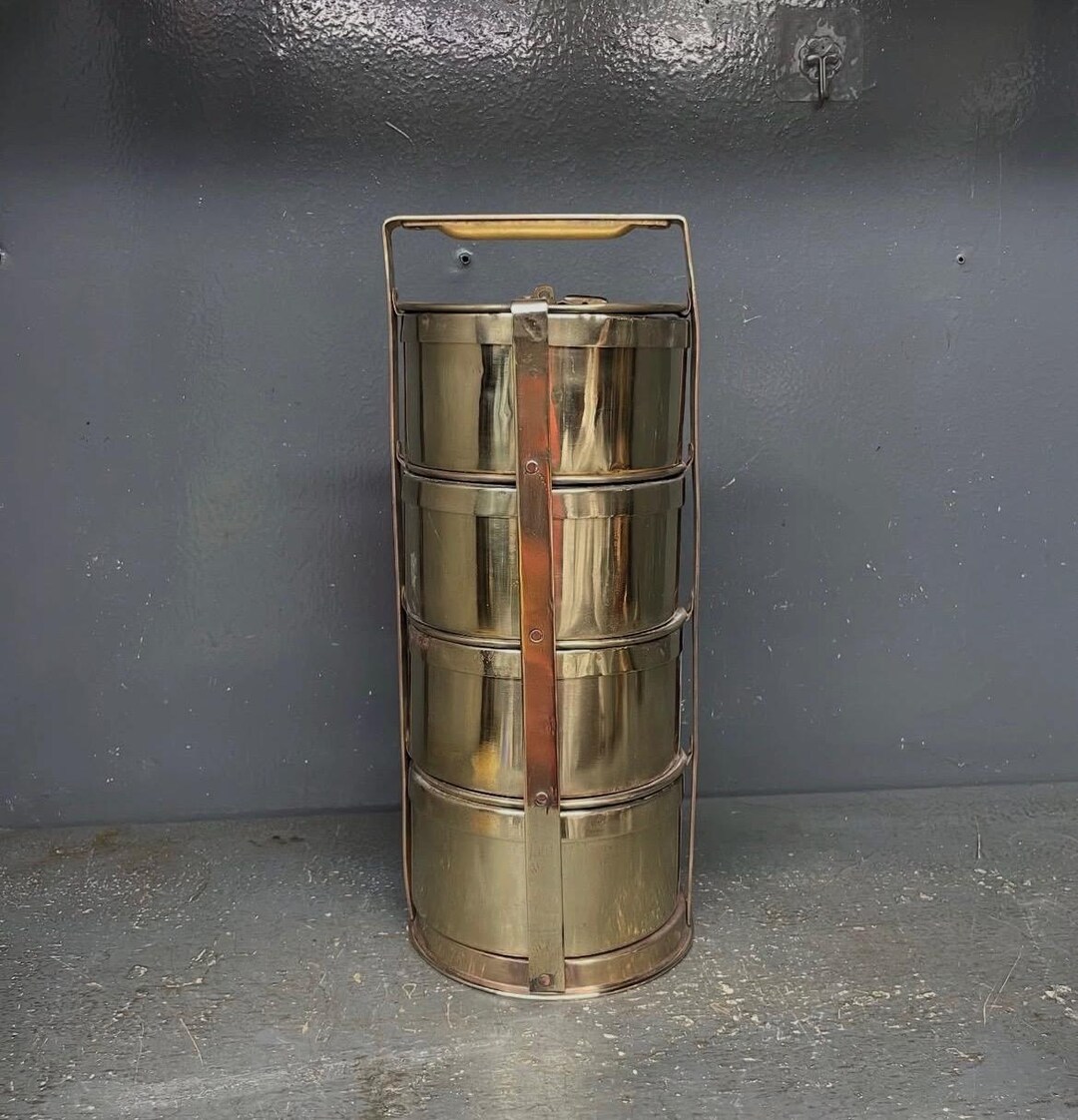 Indian Vintage Bronze Tiffin /vintage Tiffin /tiffin Box /tierbox - Etsy