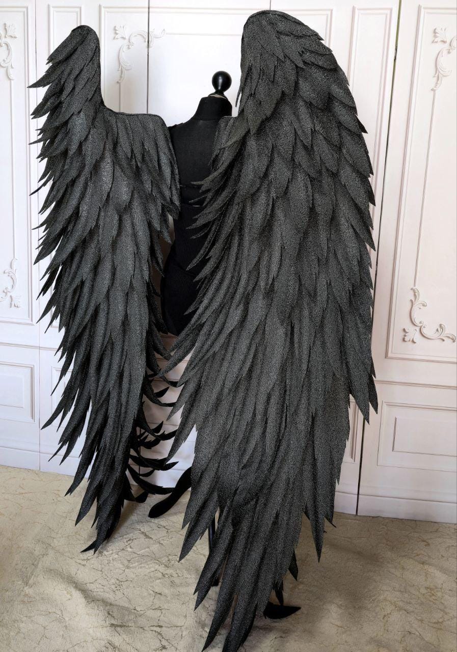 Fallen Angel Black Wings – Mythical Maleficent Gothic Cosplay ...