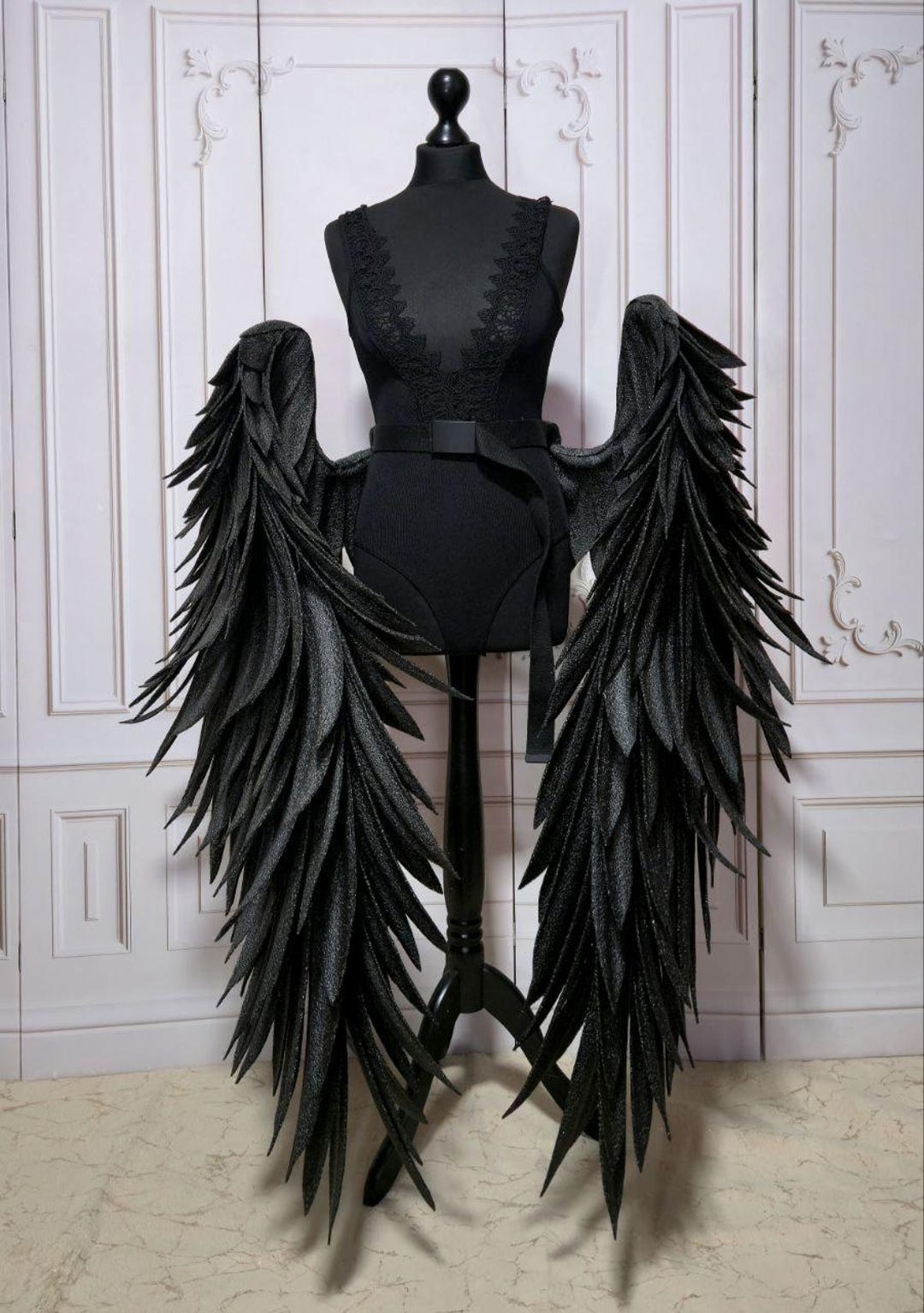 Anime Cosplay Black Wings for Albedo Overlord & Hasumi Blue Archive ...