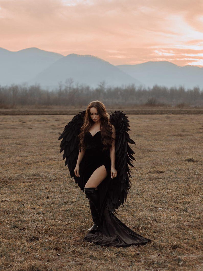 Black Magic Angel Wings: Handmade Cosplay Photo Prop - Etsy