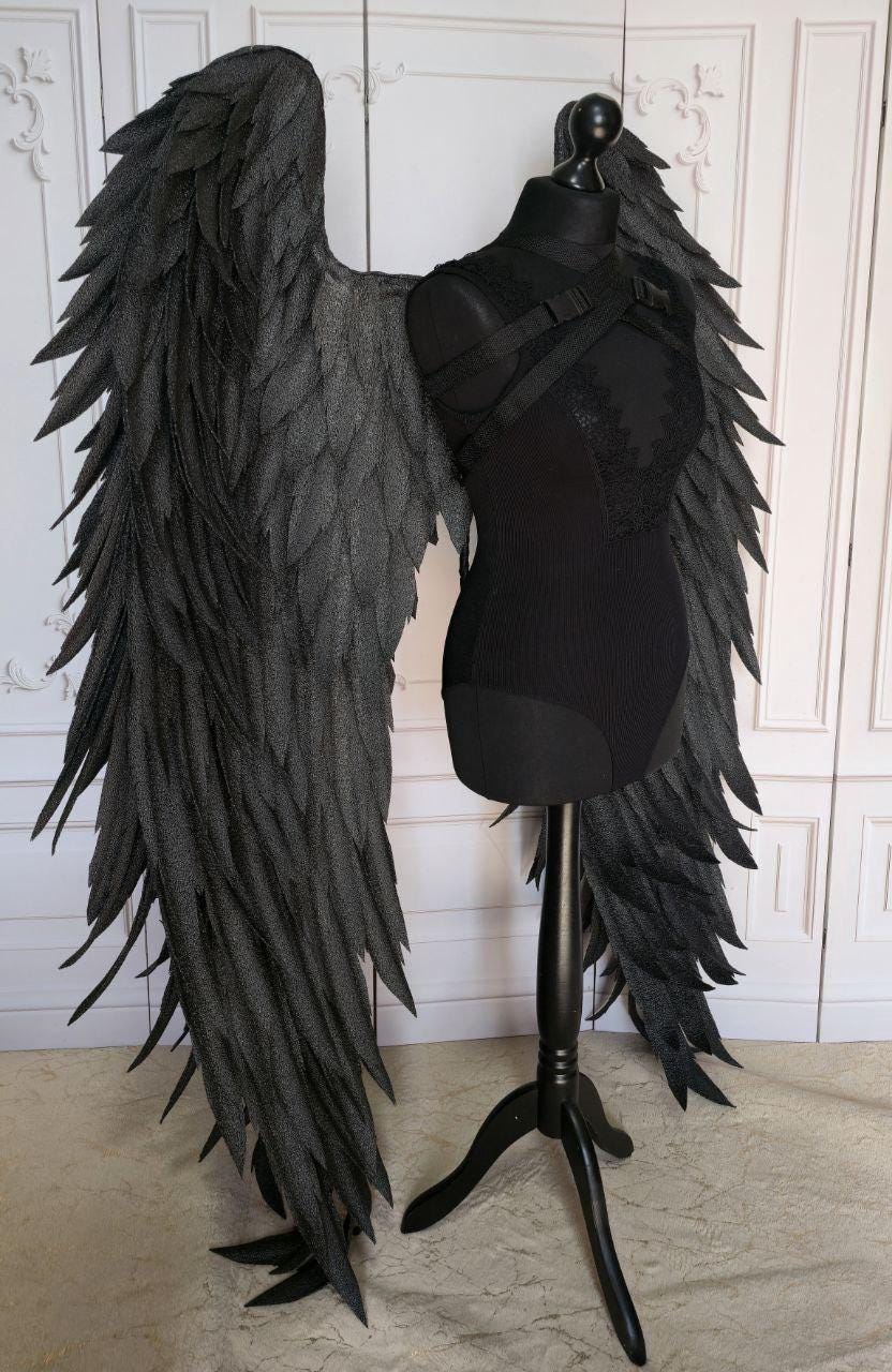Fallen Angel Black Wings – Mythical Maleficent Gothic Cosplay ...