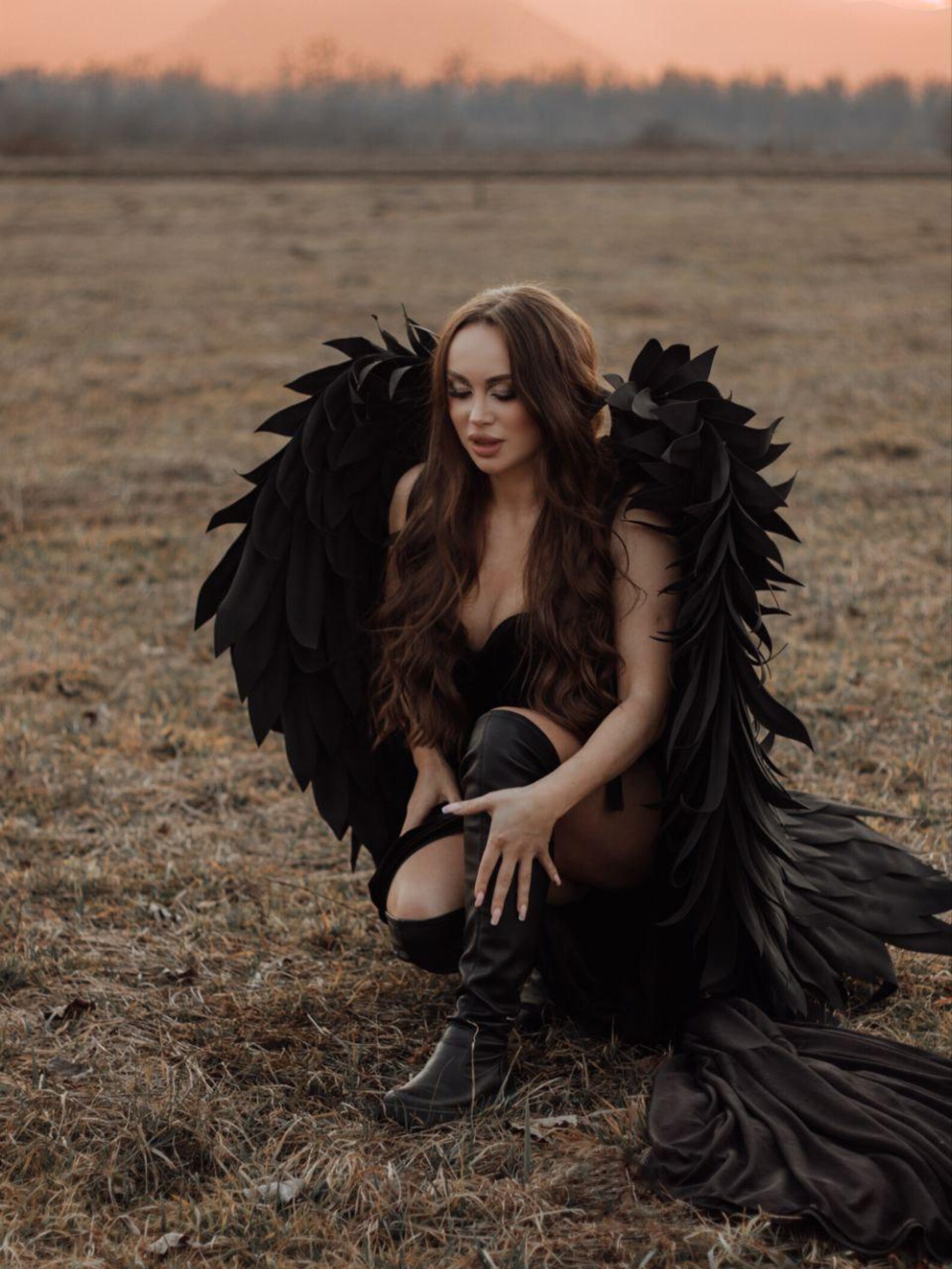 Black Magic Angel Wings: Handmade Cosplay Photo Prop - Etsy