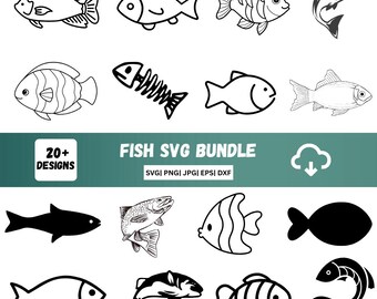 Fish SVG Bundle, Fish SVG, Fish Vector, Tropical Fish Svg, Fish ...