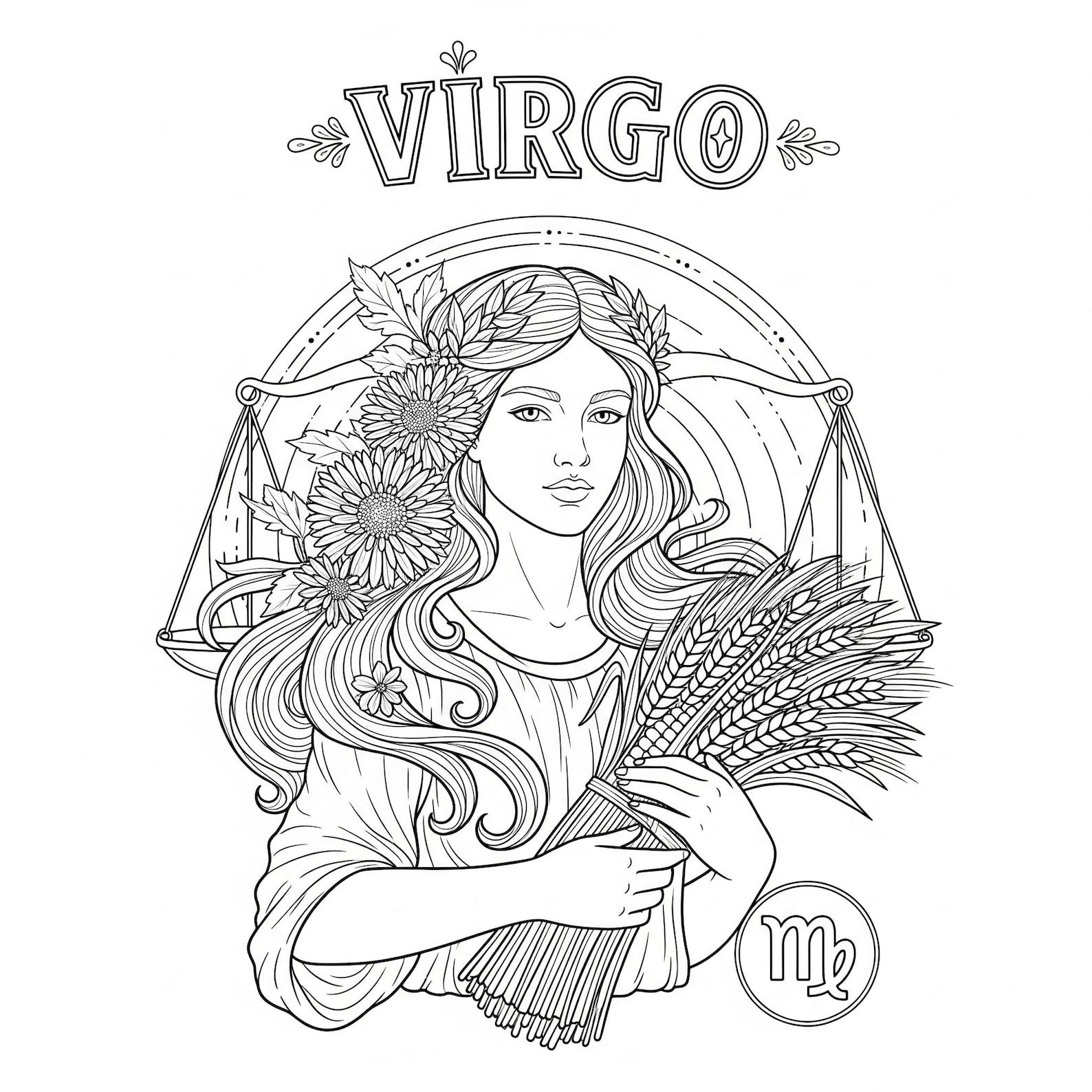 Zodiac Coloring Pages: Astrology Printable Art (PDF Download A4 Format ...