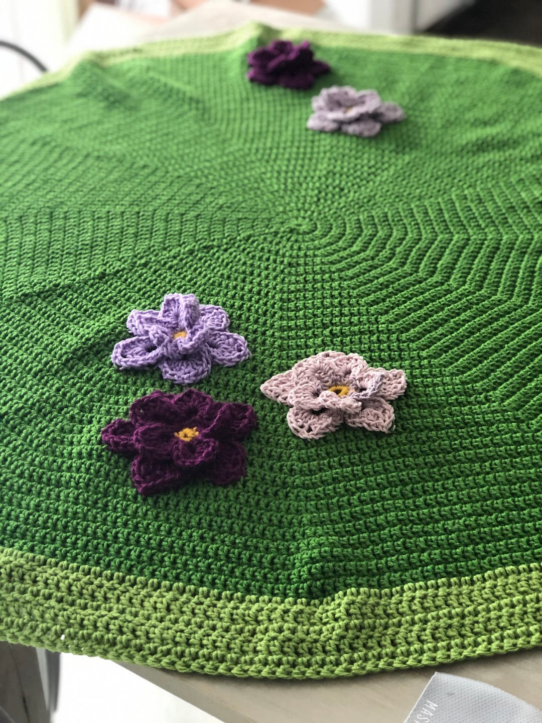 Handmade Lily Pad Crochet Blanket With Flowers, for Adults - Etsy
